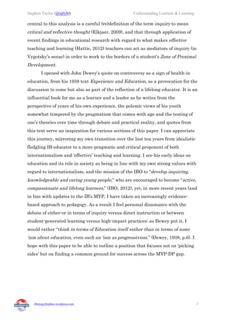 MYP: Mind The Gap [MA Assignment] | PDF