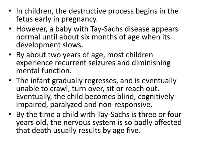 Tay – sachs disease | PPTX | Brain and Nervous System Disorders ...