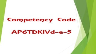 Araling Panlipunan 6 Competency Code | PPT