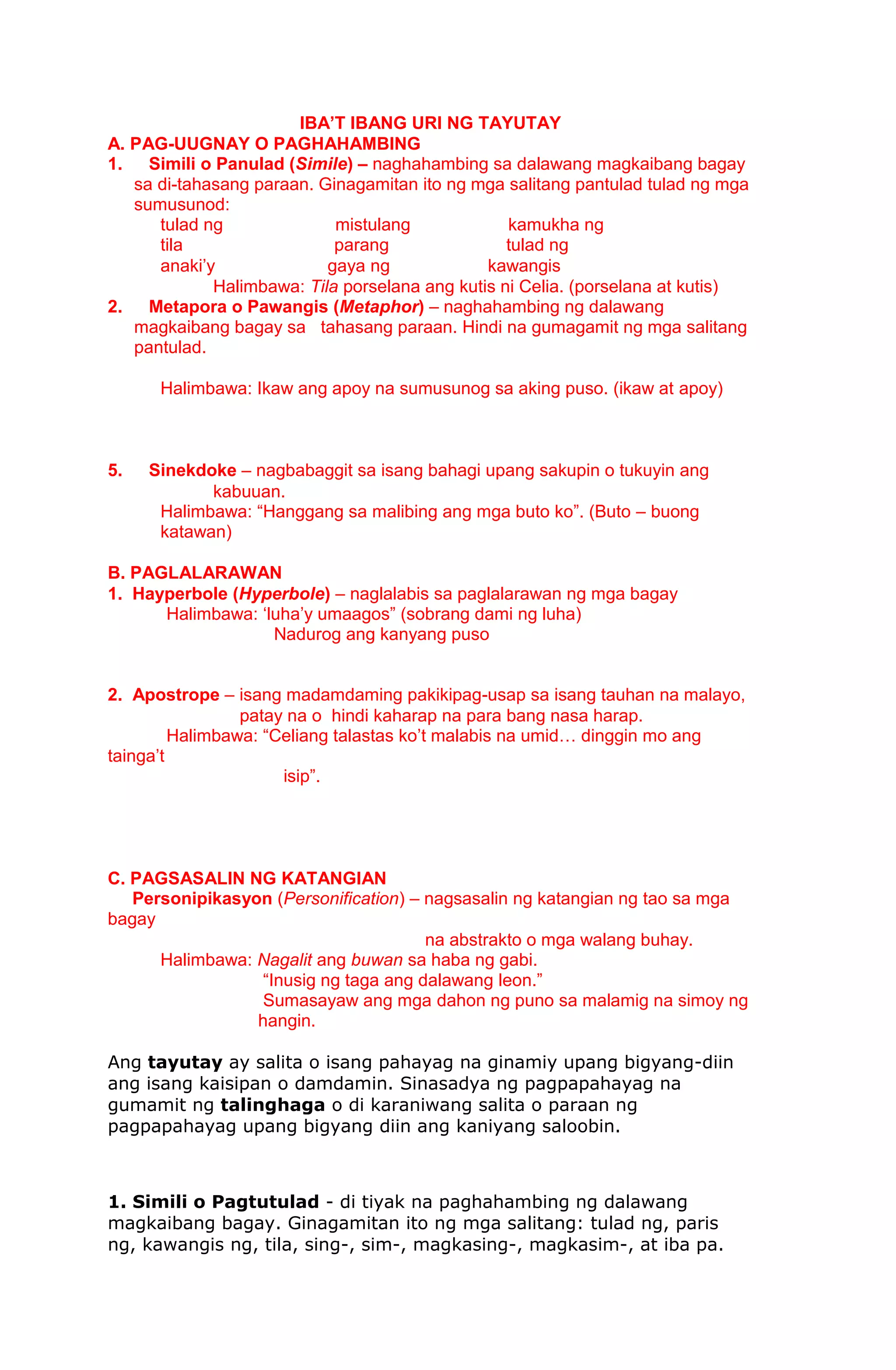 Tayutay | DOCX