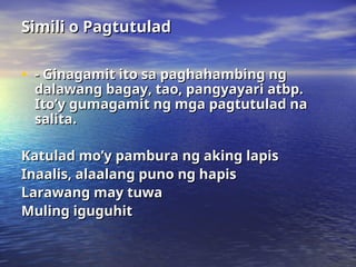 tayutay at ibat ibang urin ng tayutay at mga halimbawa y | PPT