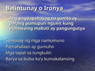 tayutay at ibat ibang urin ng tayutay at mga halimbawa y | PPT