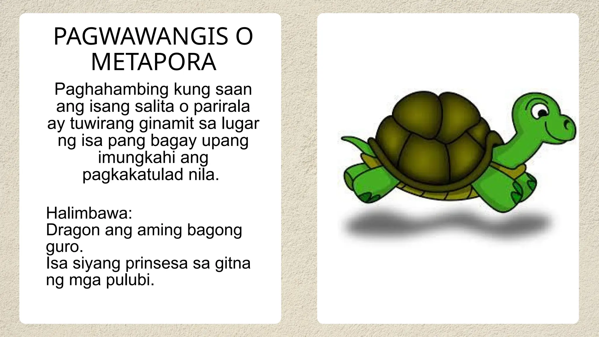 tayutay (SIMILE, METAPOR, PERSONIPIKASYON, PAGMAMALABIS) | PPTX