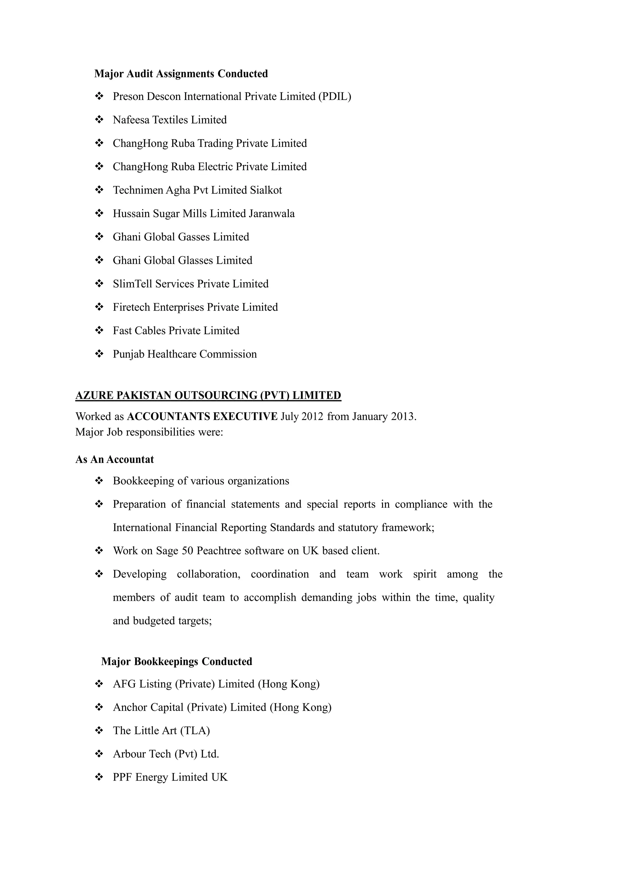 ACCA Affiliate CV | PDF