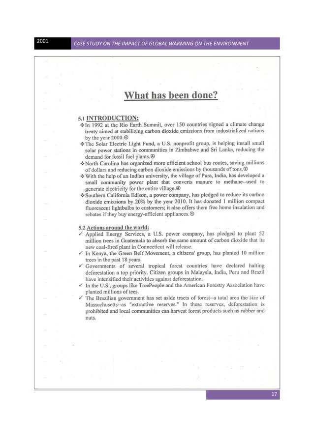 TAZ case study on the impacts of global warming on the environment http ...