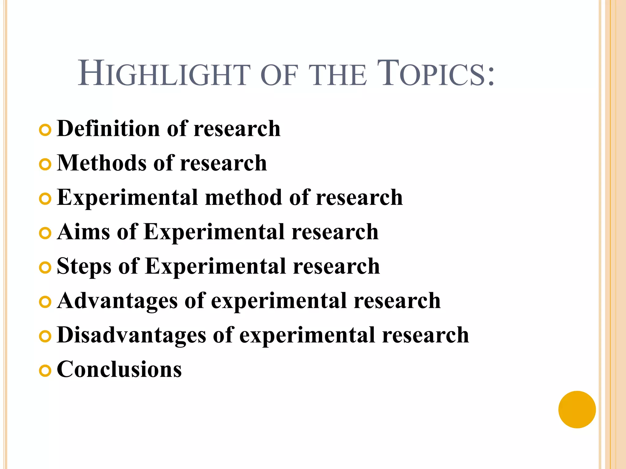 Experimental method of Research | PPTX