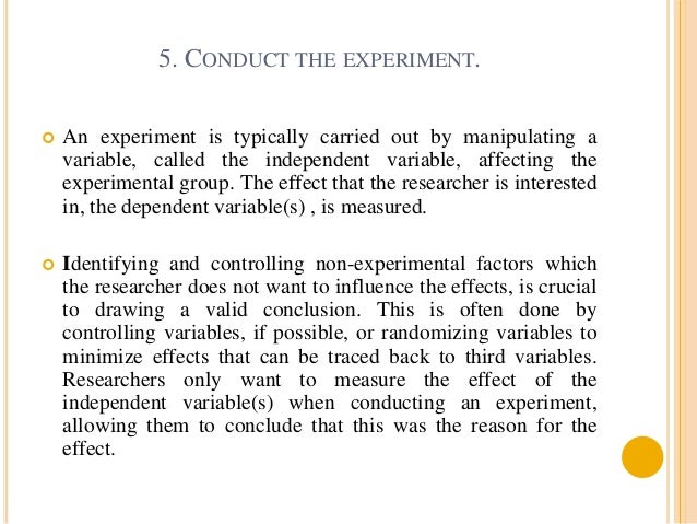 Experimental method of Research