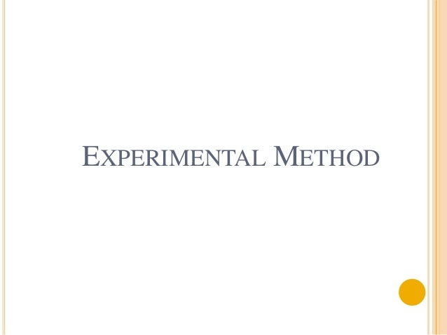 Experimental method of Research