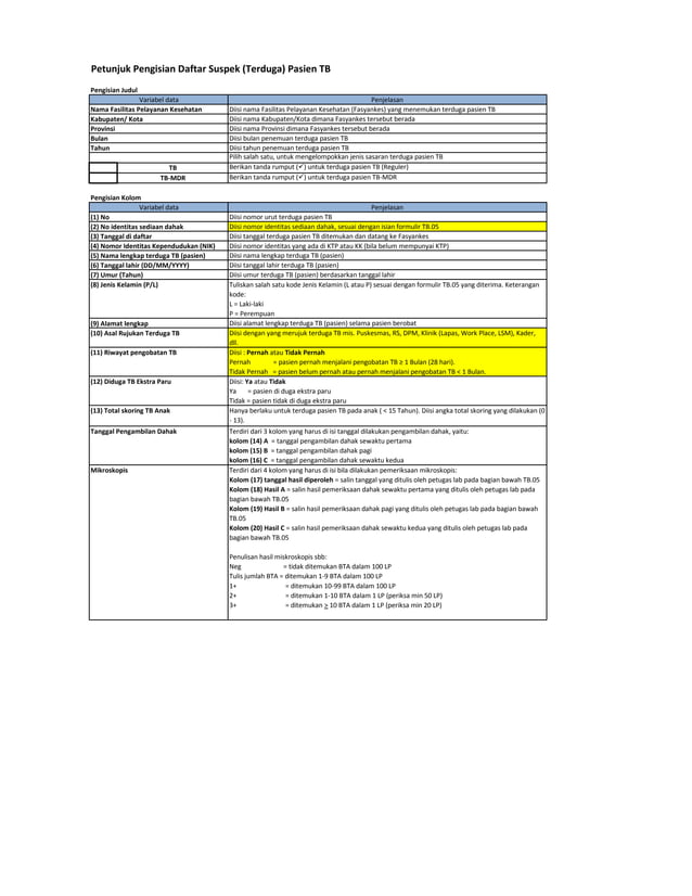 Tb.06 petunjuk pengisian | PDF