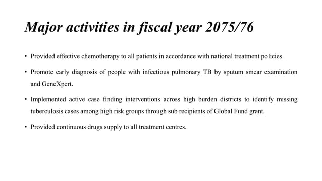 Tuberculosis National Health Program in Nepal | PPTX