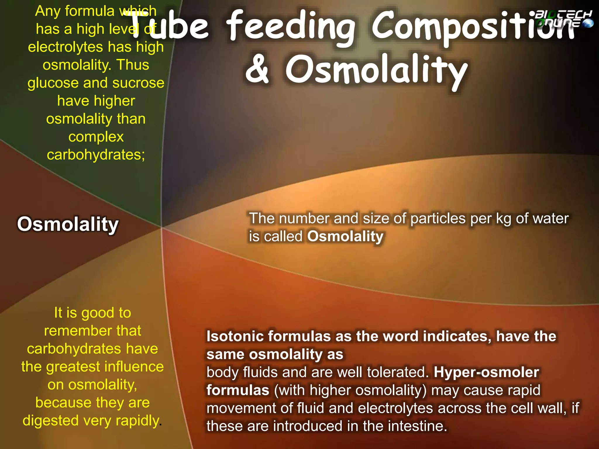 Tube feeding Composition & Osmolality | PPT
