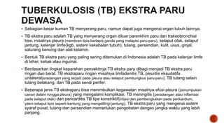 Tuberculosis (TB)adalah penyakit menular langsung yang disebabkan oleh ...