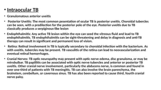 Presumed ocular tuberculosis, identification .pptx
