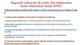 Presumed ocular tuberculosis, identification .pptx
