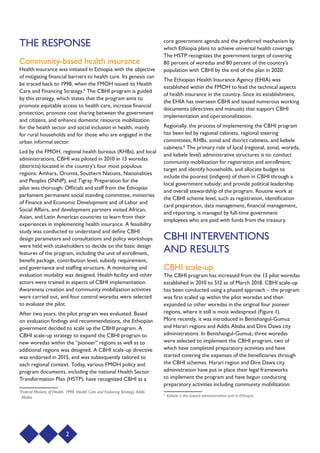 Community-based health insurance achievements and recommendations for ...