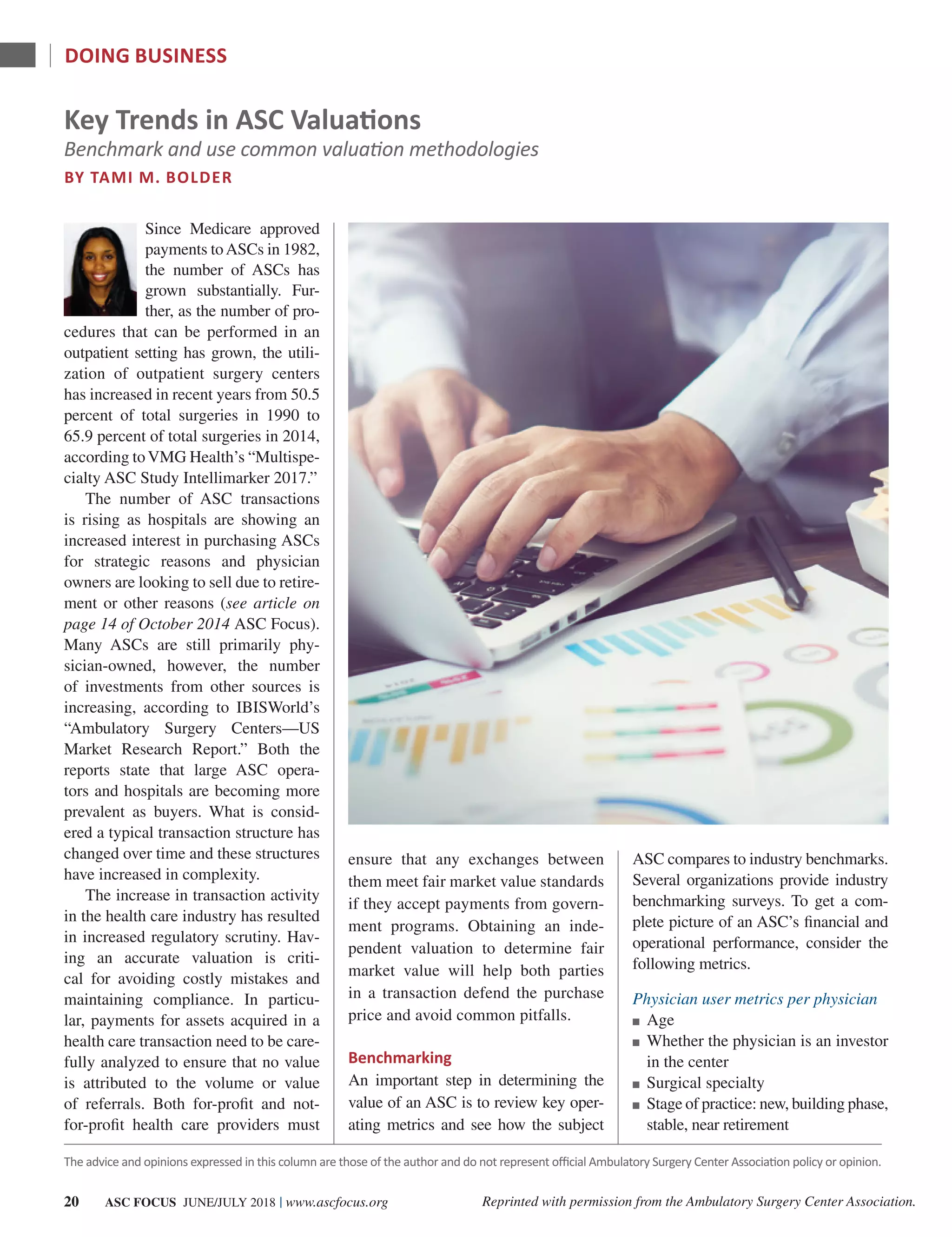 Key Trends in ASC Valuations: Benchmark and use common valuation ...