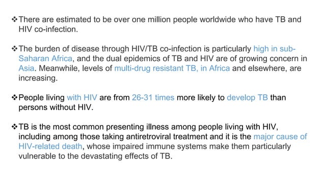 Tb hiv-coinfection | PPTX | Infectious Diseases | Diseases and Conditions