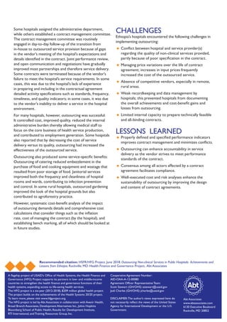 Outsourcing Non-clinical Services in Public Hospitals: Achievements and ...