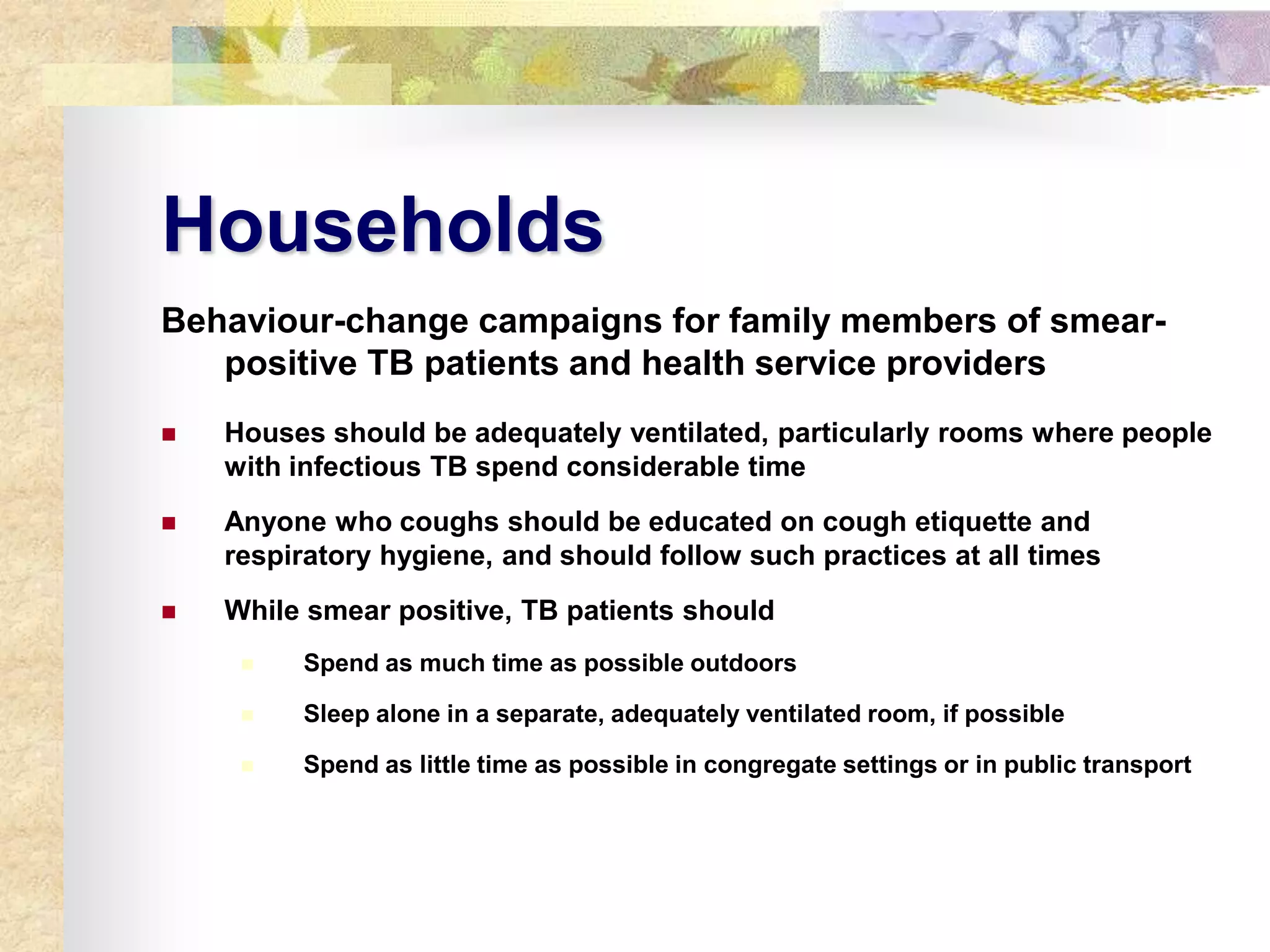 Tuberculosis infection control policy - WHO guidelines | PPTX