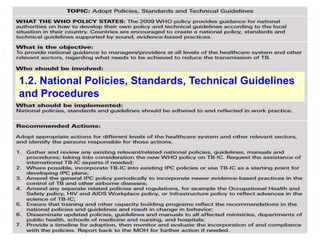 Tuberculosis infection control policy - WHO guidelines | PPTX