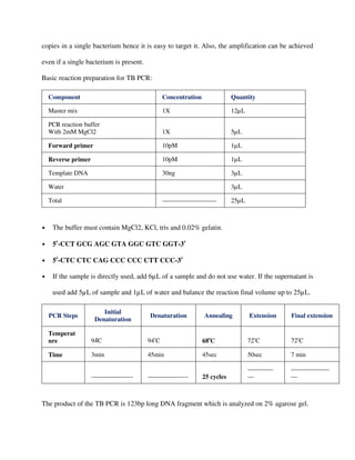Tuberculosis PCR | PDF