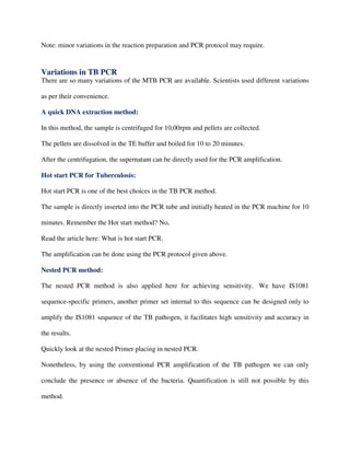 Tuberculosis PCR | PDF