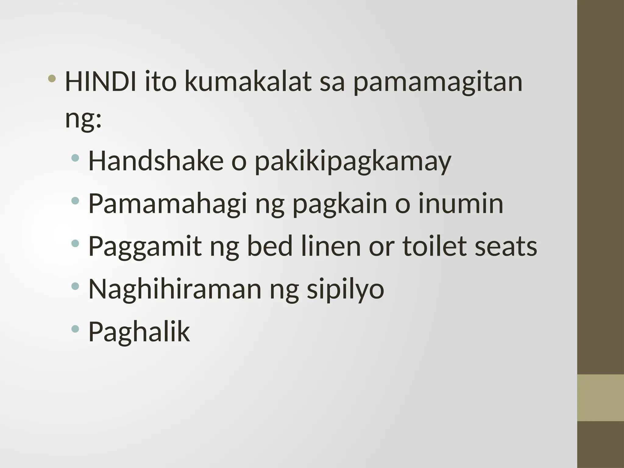 Tuberculosis or TB, HINDI ito kumakalat sa pamamagitan ng: Handshake o ...