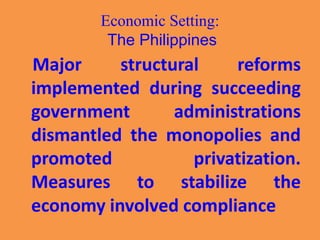 Philippines: Economic Setting | PPTX