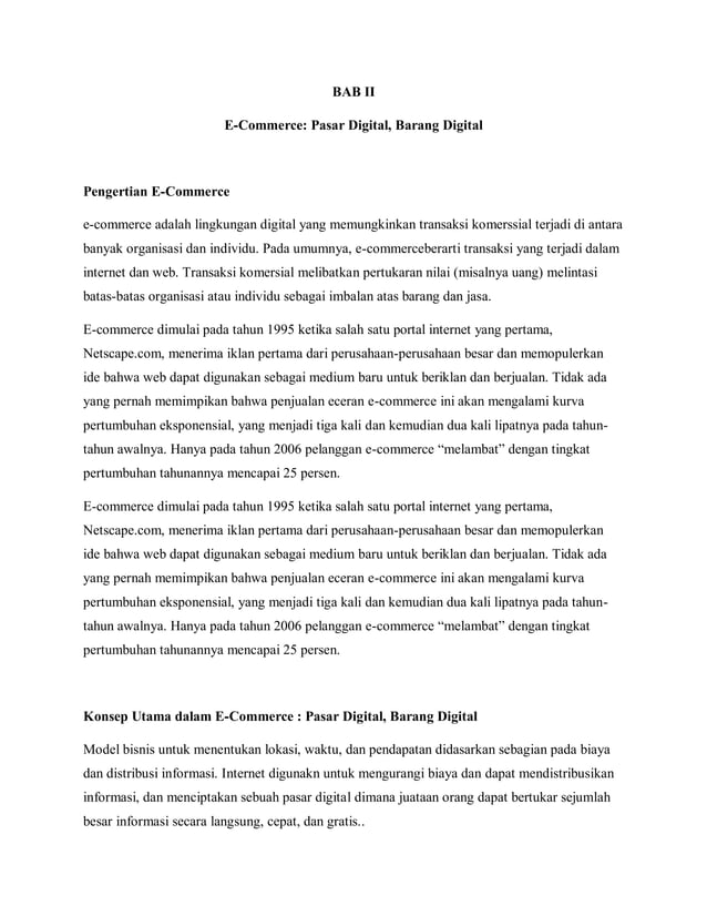 e-commerce pasar digital, barang digital | PDF