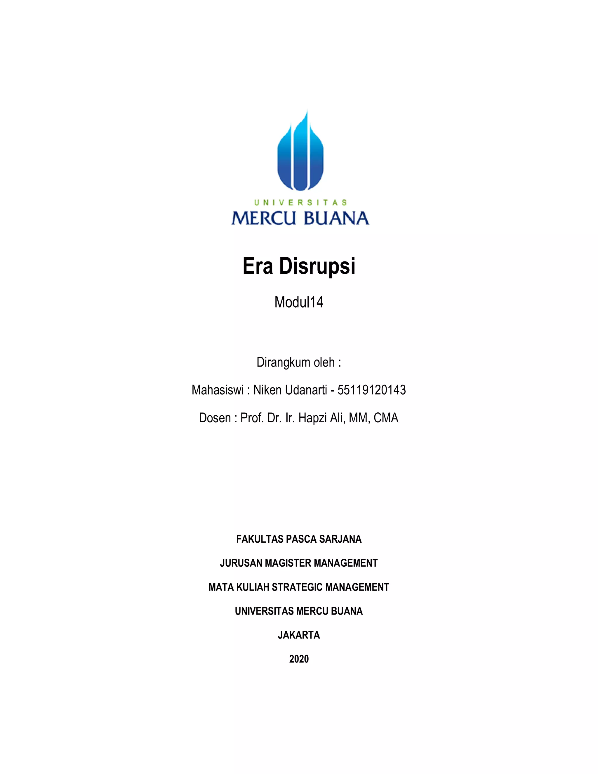 Tb1, executive summary era disrupsi niken udanarti | PDF