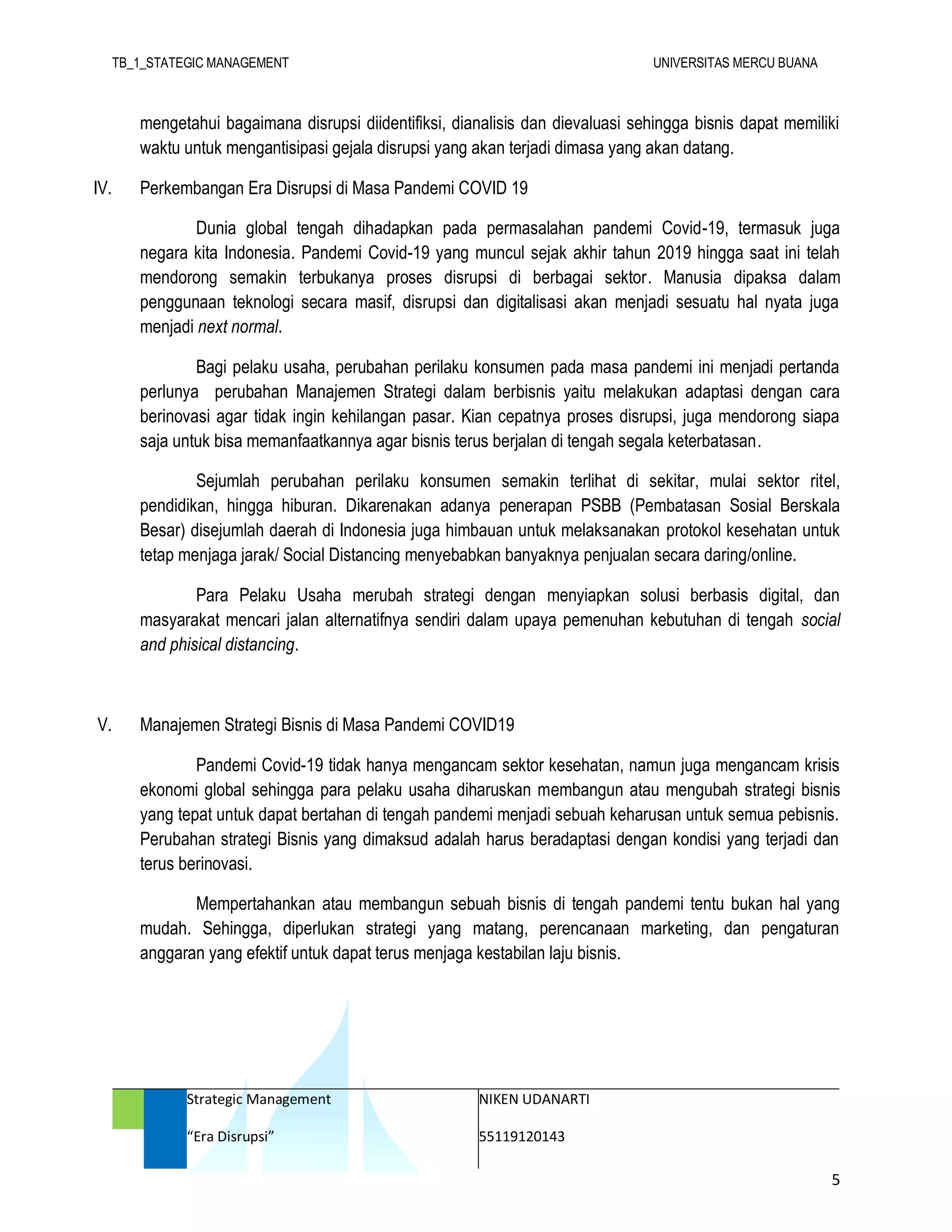 Tb1, executive summary era disrupsi niken udanarti | PDF