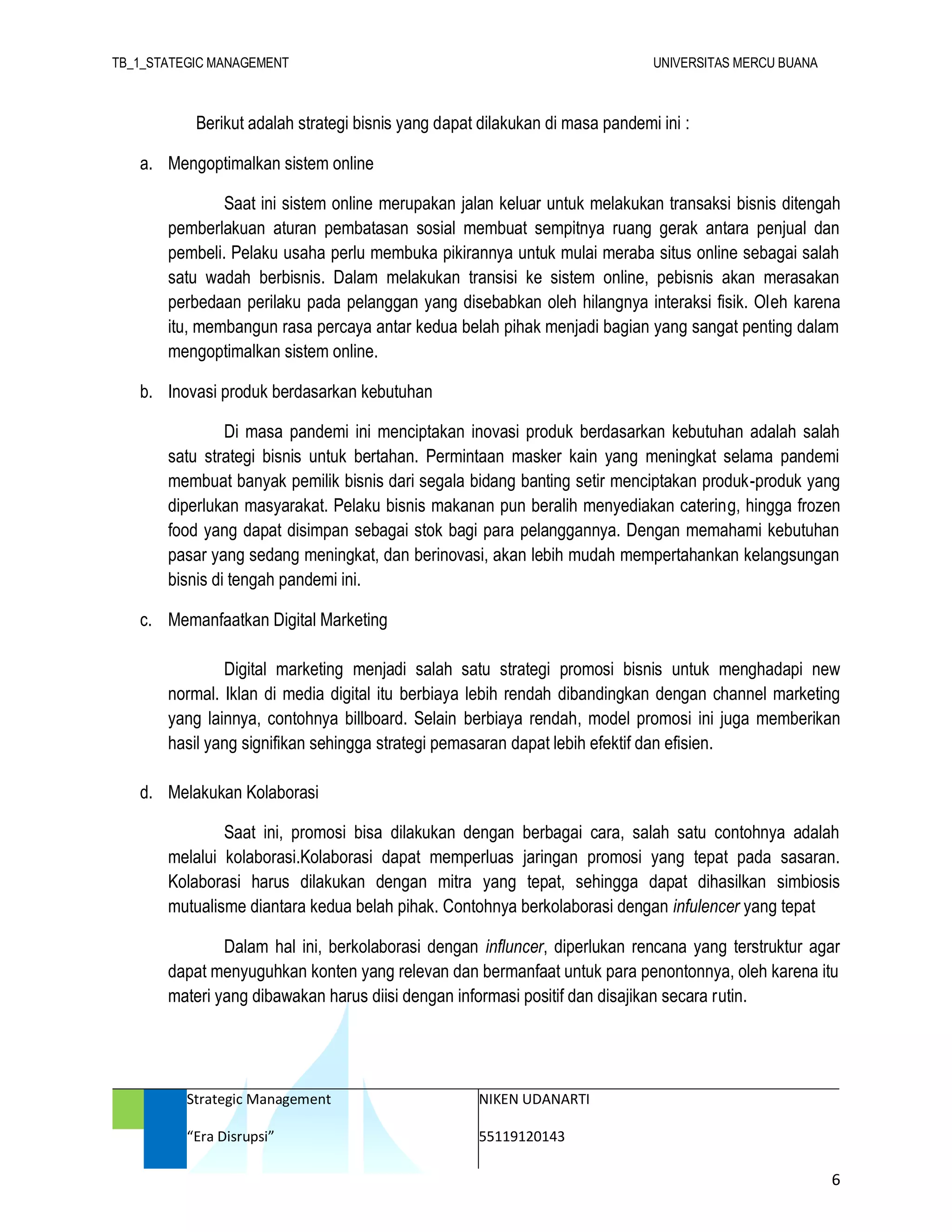 Tb1, executive summary era disrupsi niken udanarti | PDF