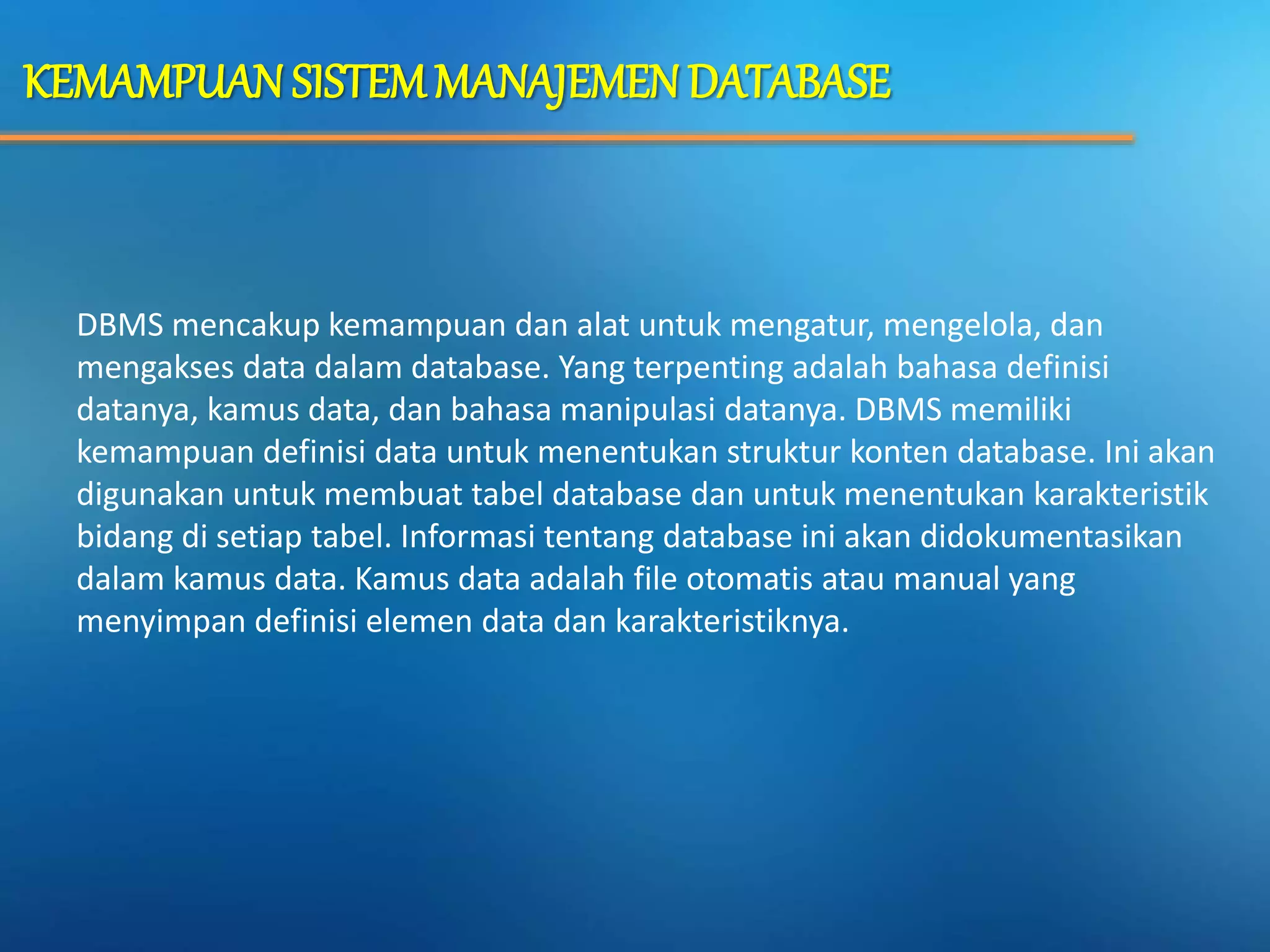 Menjelaskan dasar-dasar intelijen bisnis : database dan manajemen ...
