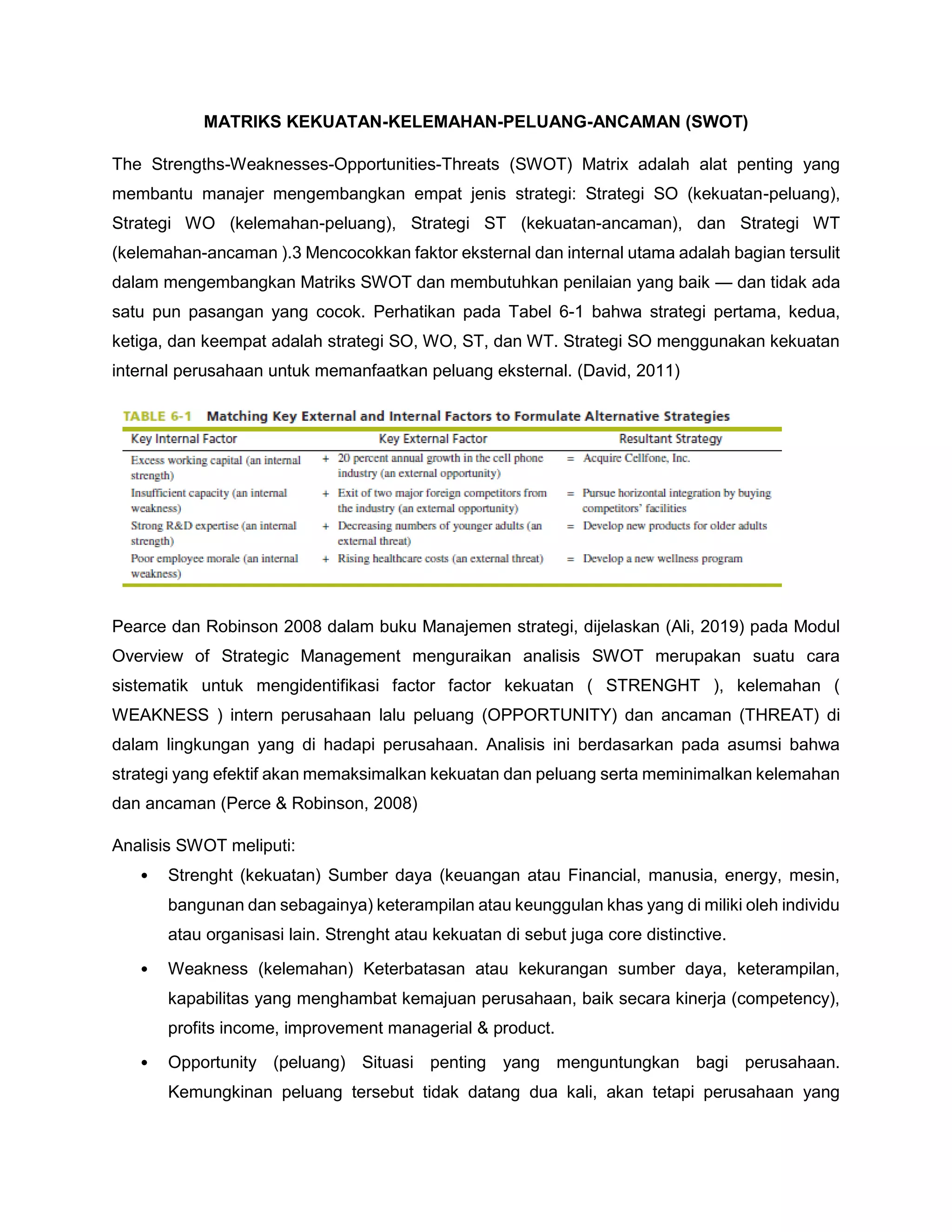 Resume Matriks SWOT dan Contohnya pada Toko Komputer Ritel oleh Dian ...