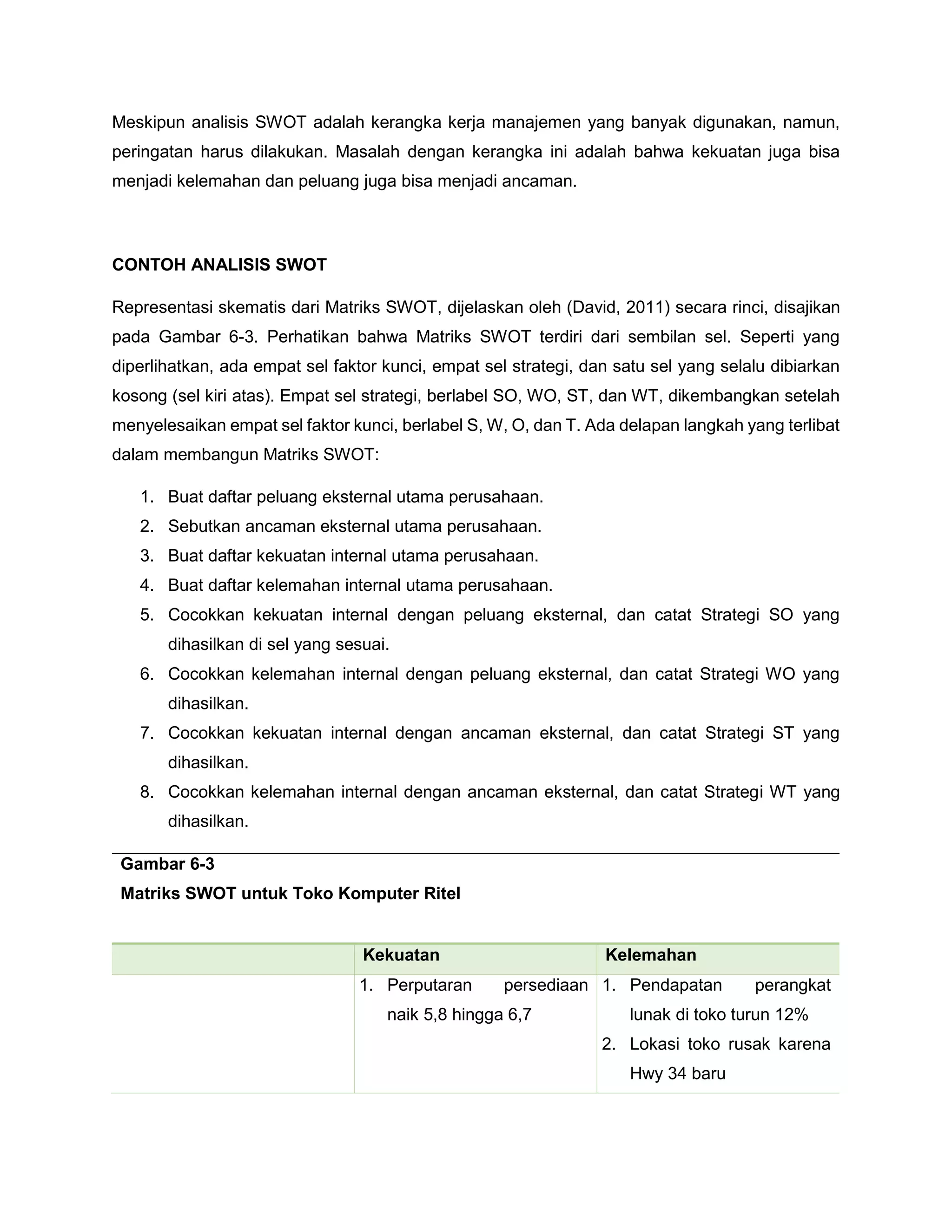 Resume Matriks SWOT dan Contohnya pada Toko Komputer Ritel oleh Dian ...