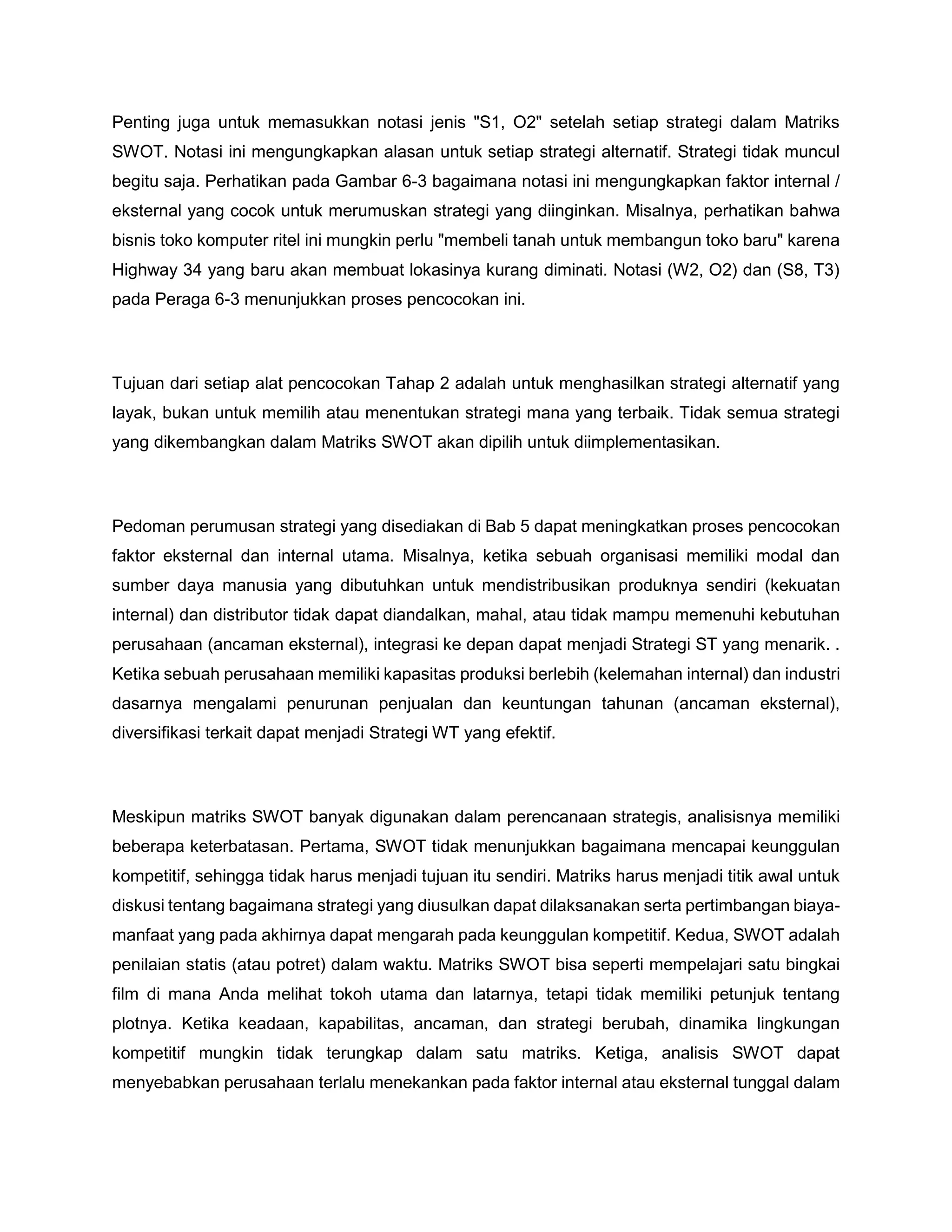 Resume Matriks SWOT dan Contohnya pada Toko Komputer Ritel oleh Dian ...