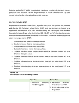 Resume Matriks SWOT dan Contohnya pada Toko Komputer Ritel oleh Dian ...