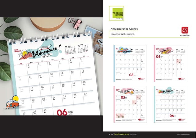 TOOLBOX DESIGN • AVA INSURANCE AGENCY • CALENDAR ILLUSTRATION | PPT