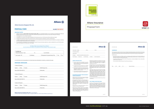 TOOLBOX DESIGN • ALLIANZ INSURANCE • PRODUCT BROCHURE | PPT