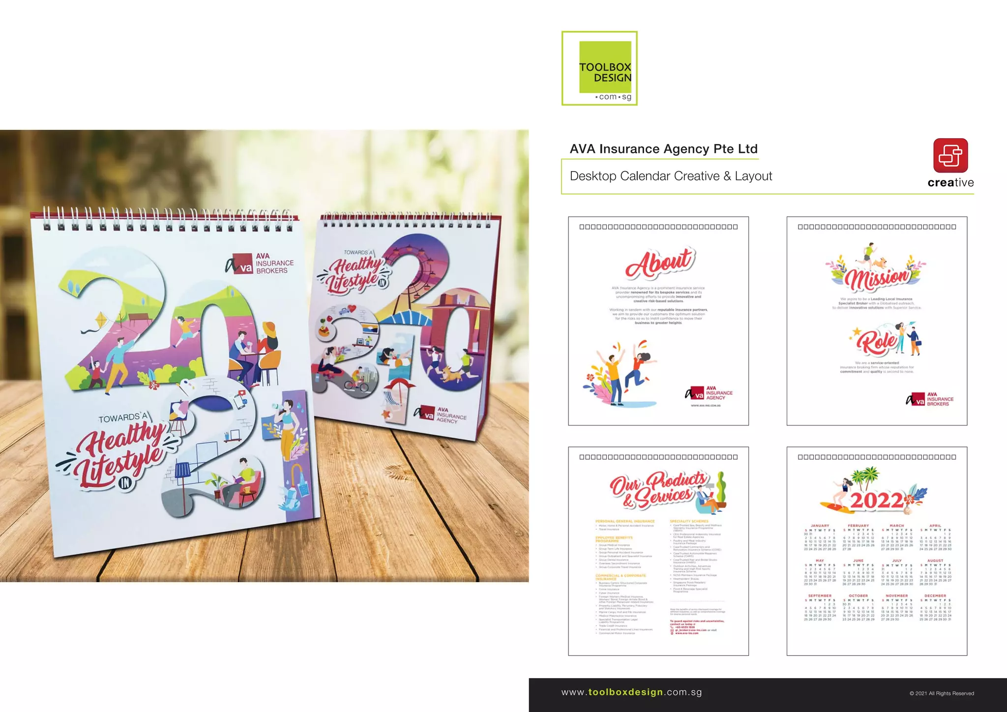 TOOLBOX DESIGN • AVA INSURANCE AGENCY • DESKTOP CALENDAR | PPT