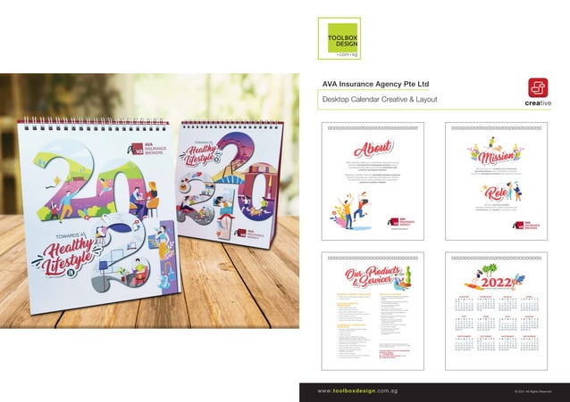 TOOLBOX DESIGN • AVA INSURANCE AGENCY • DESKTOP CALENDAR | PPT