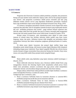 FAKTOR-FAKTOR YANG MEMPENGARUHI E-COMMERCE : BISNIS, INTERNET DAN TEKNOLOGI | PDF
