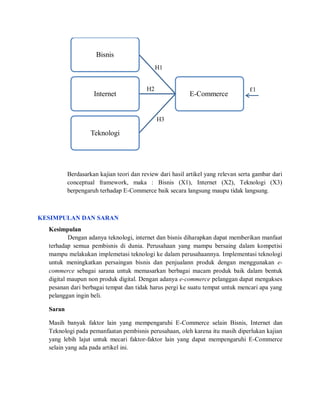 FAKTOR-FAKTOR YANG MEMPENGARUHI E-COMMERCE : BISNIS, INTERNET DAN ...