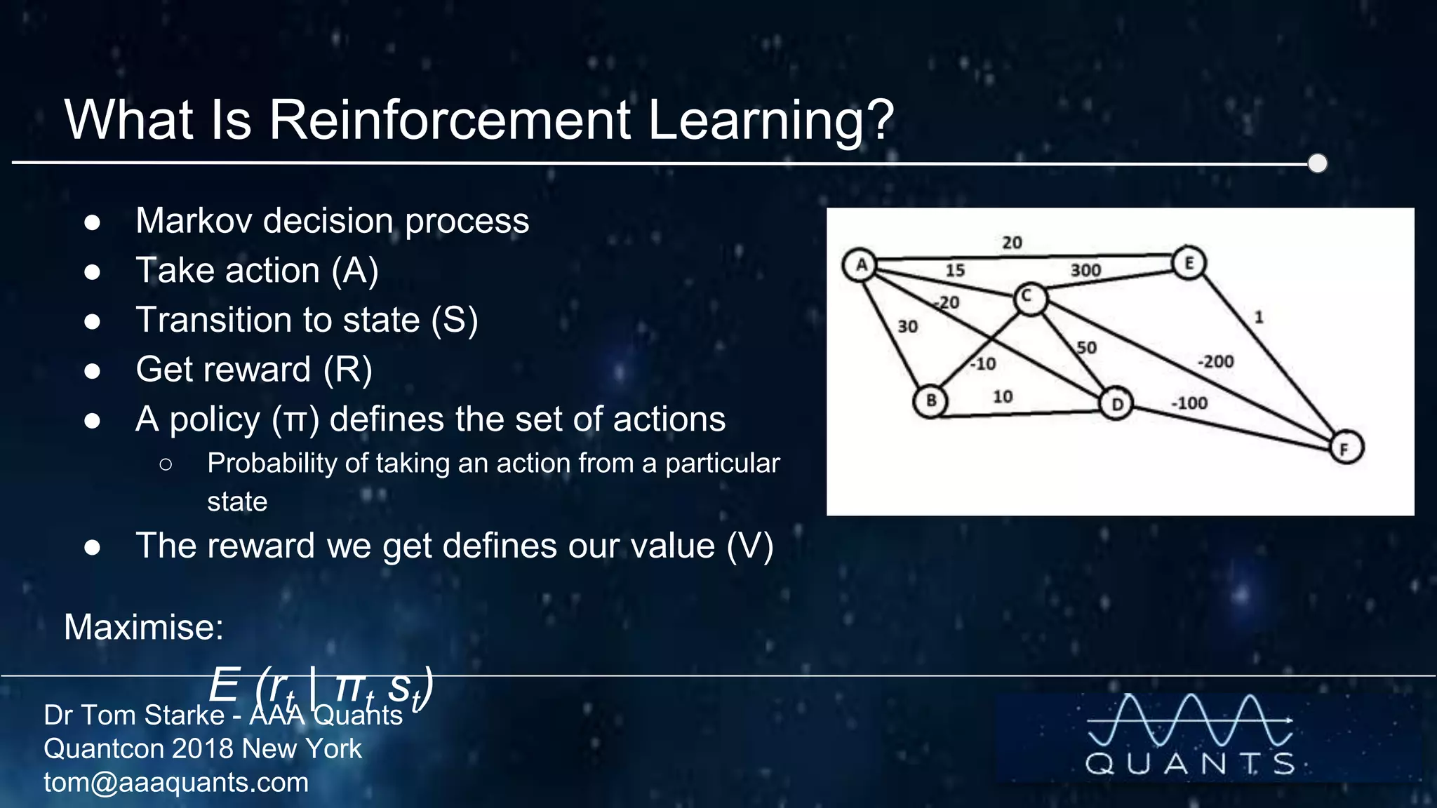 Reinforcement Learning For Trading | PPT