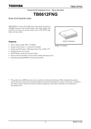 Tb6612 fng driver dual motor | PDF
