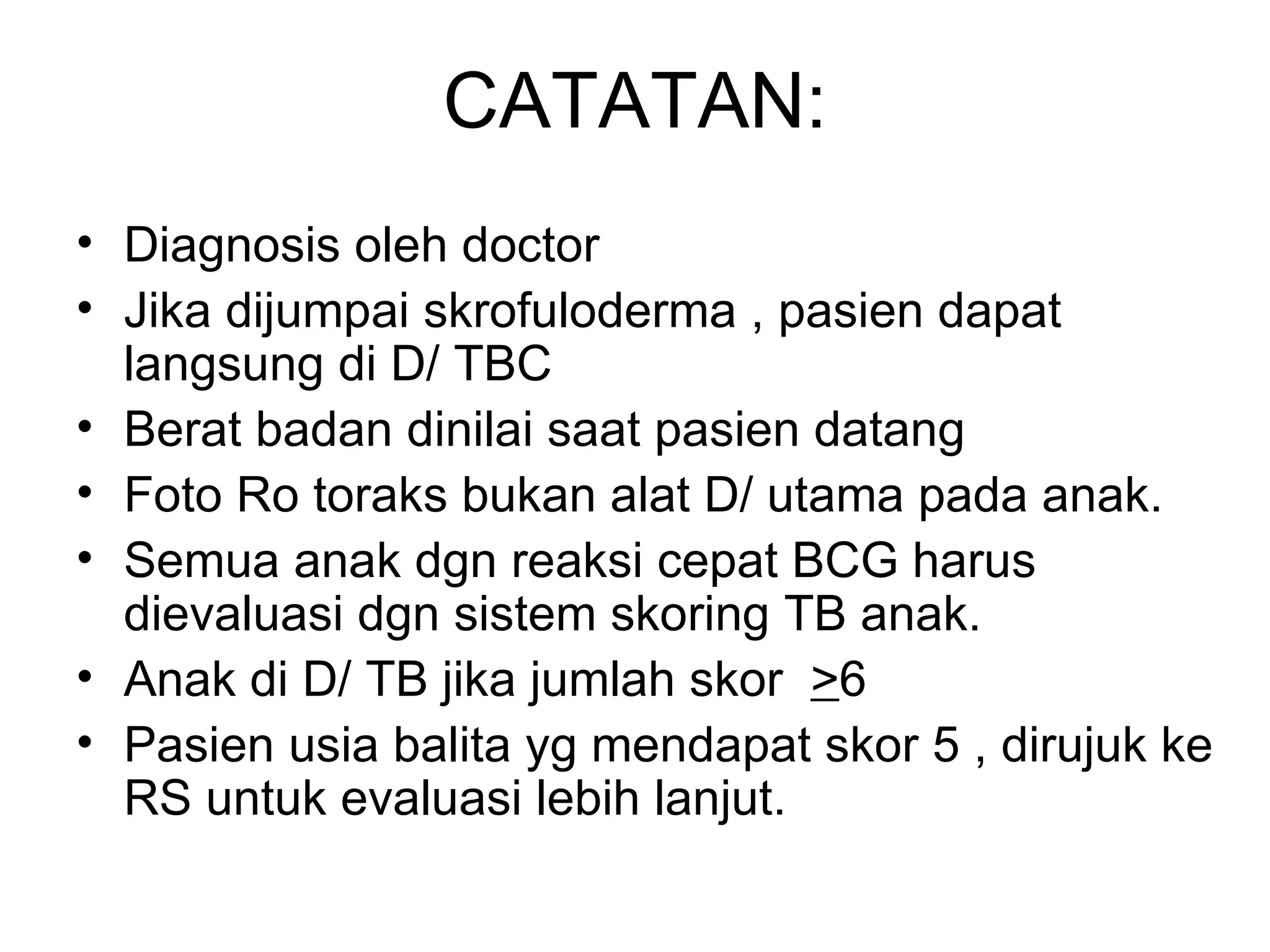 Tb anak dg skoring | PPT