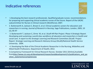 Butterworth T. & Jackson C. Clinical Academic Careers for HP | PPT