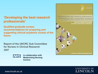 Butterworth T. & Jackson C. Clinical Academic Careers for HP | PPT