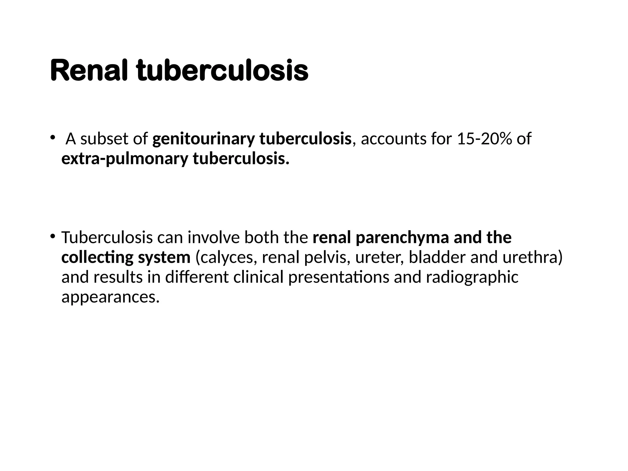 TB and non tb infection OF Urinary tract | PPTX