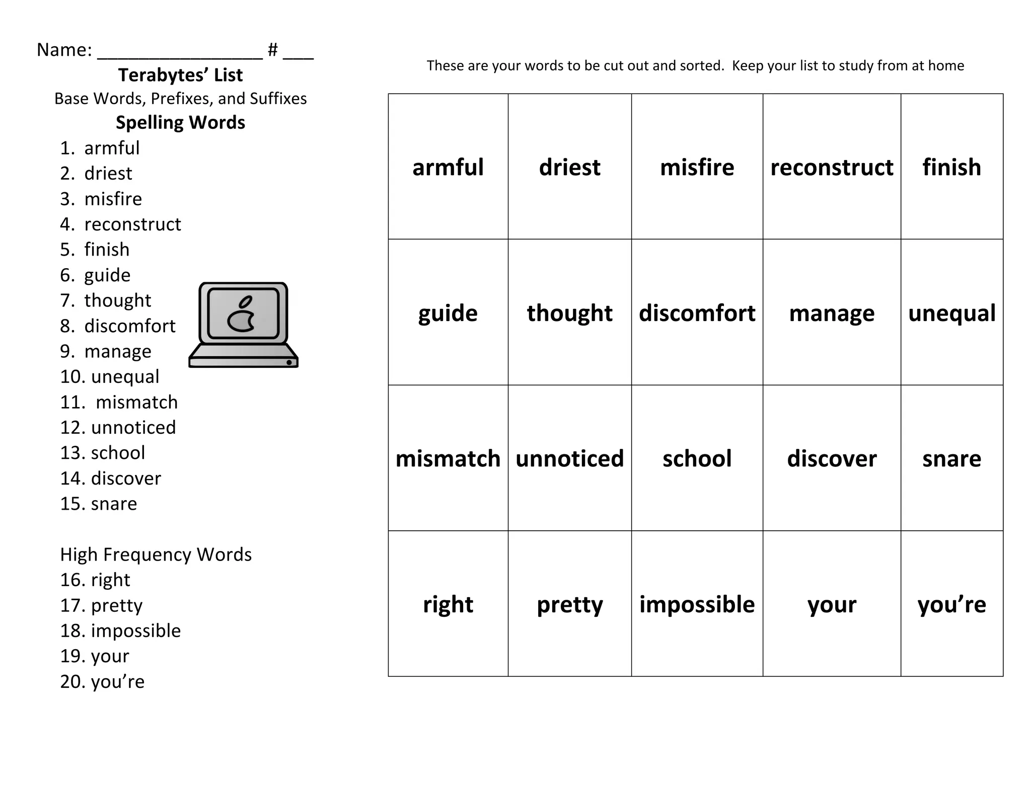 Tb base words, prefixes, suffixes | PDF